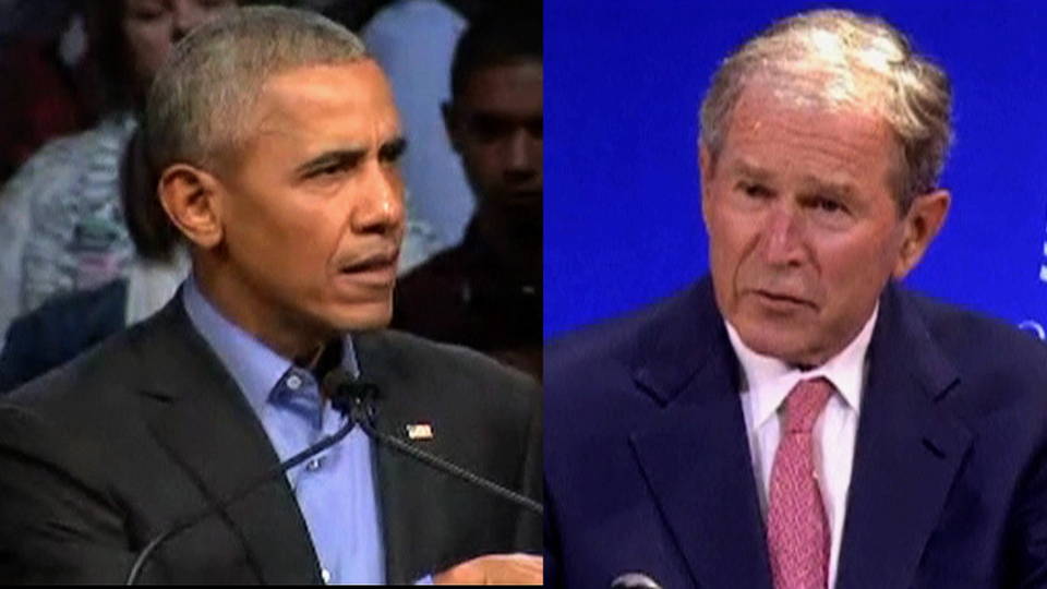 Without Uttering “Trump,” Obama & George W. Bush Denounce President ...